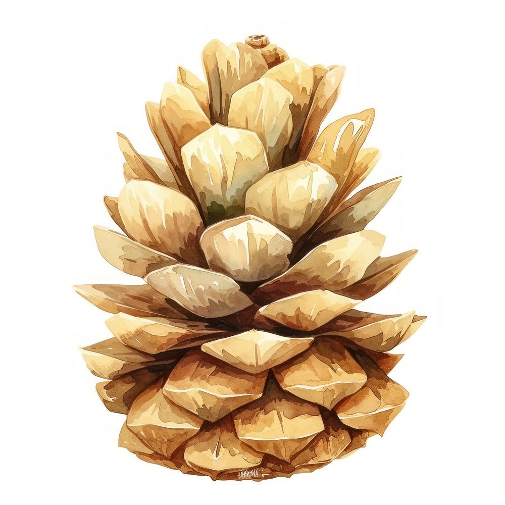 Pine cone illustration watercolor pine. | Free Photo Illustration ...