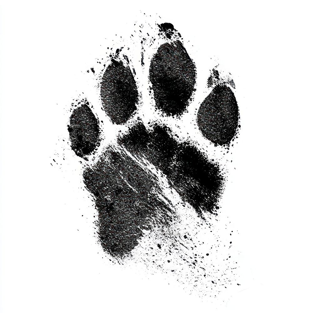 Dog paw photocopy stipple footprint | Free Photo Illustration - rawpixel