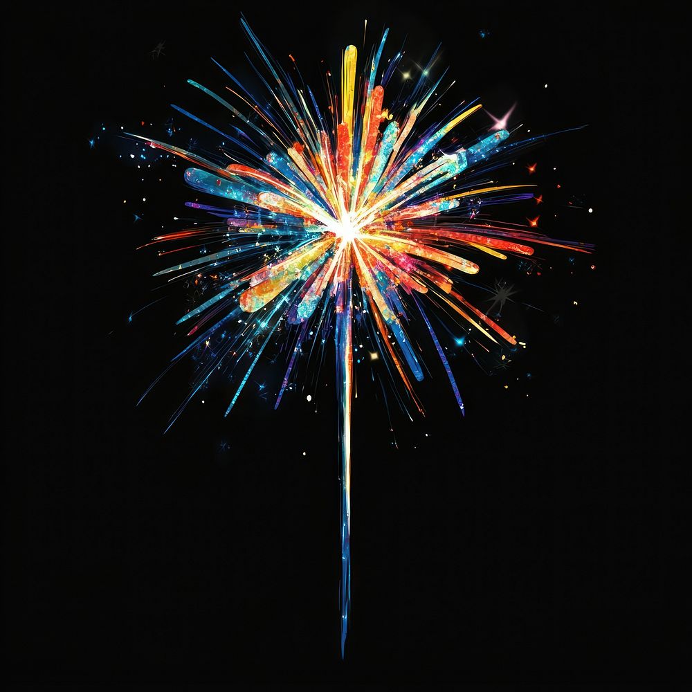 Colorful glitter firework single fireworks | Free Photo Illustration ...
