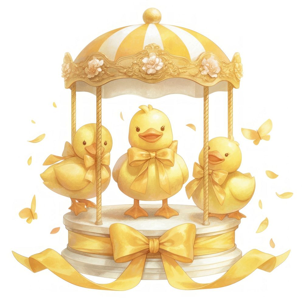 Yellow coquette carousel illustration ribbon | Free Photo Illustration ...
