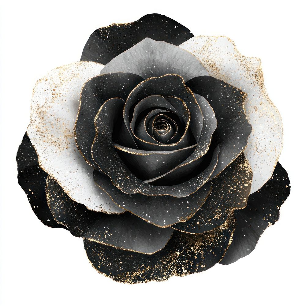 Rose flower shape collage black | Free Photo Illustration - rawpixel