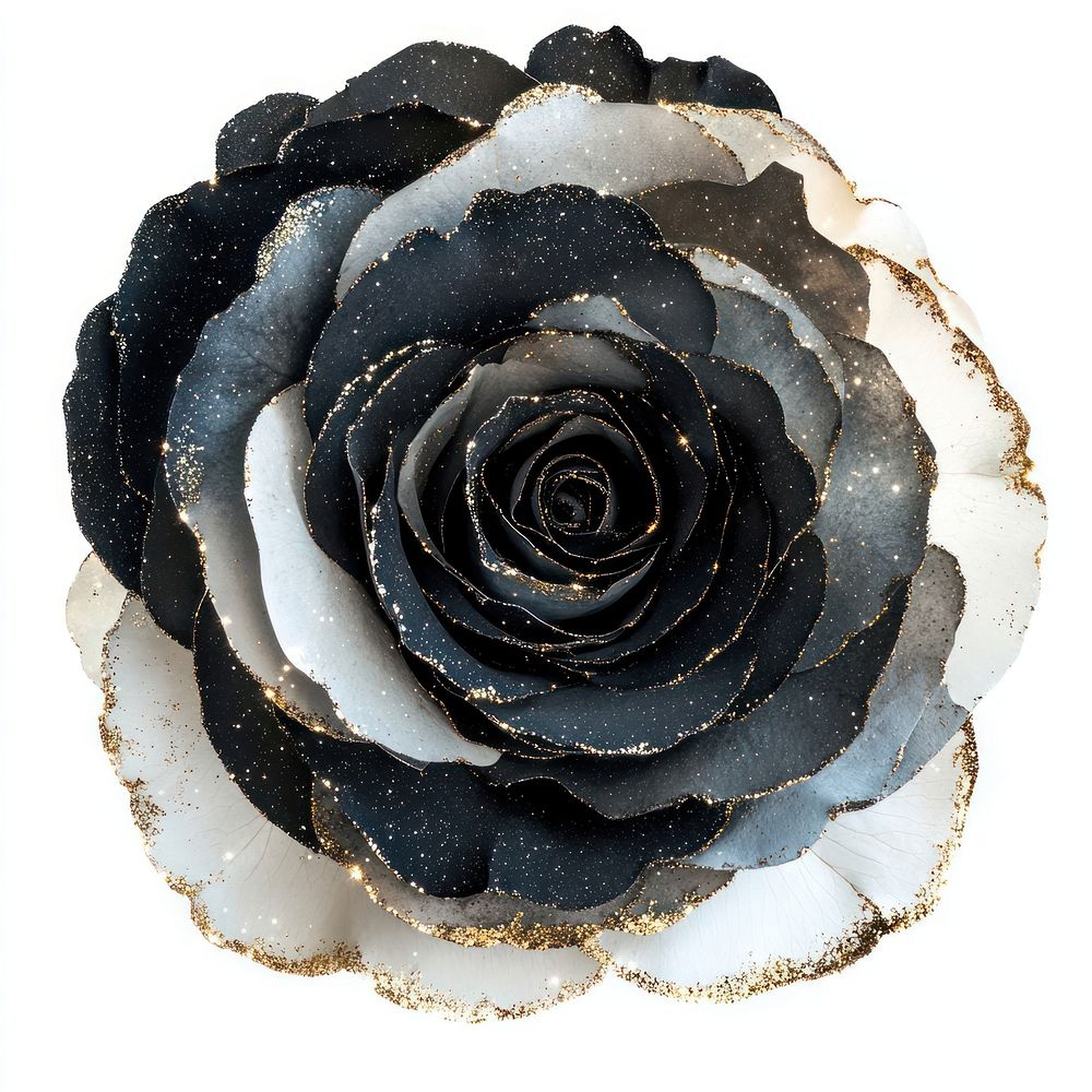 Rose flower shape collage black | Free Photo Illustration - rawpixel
