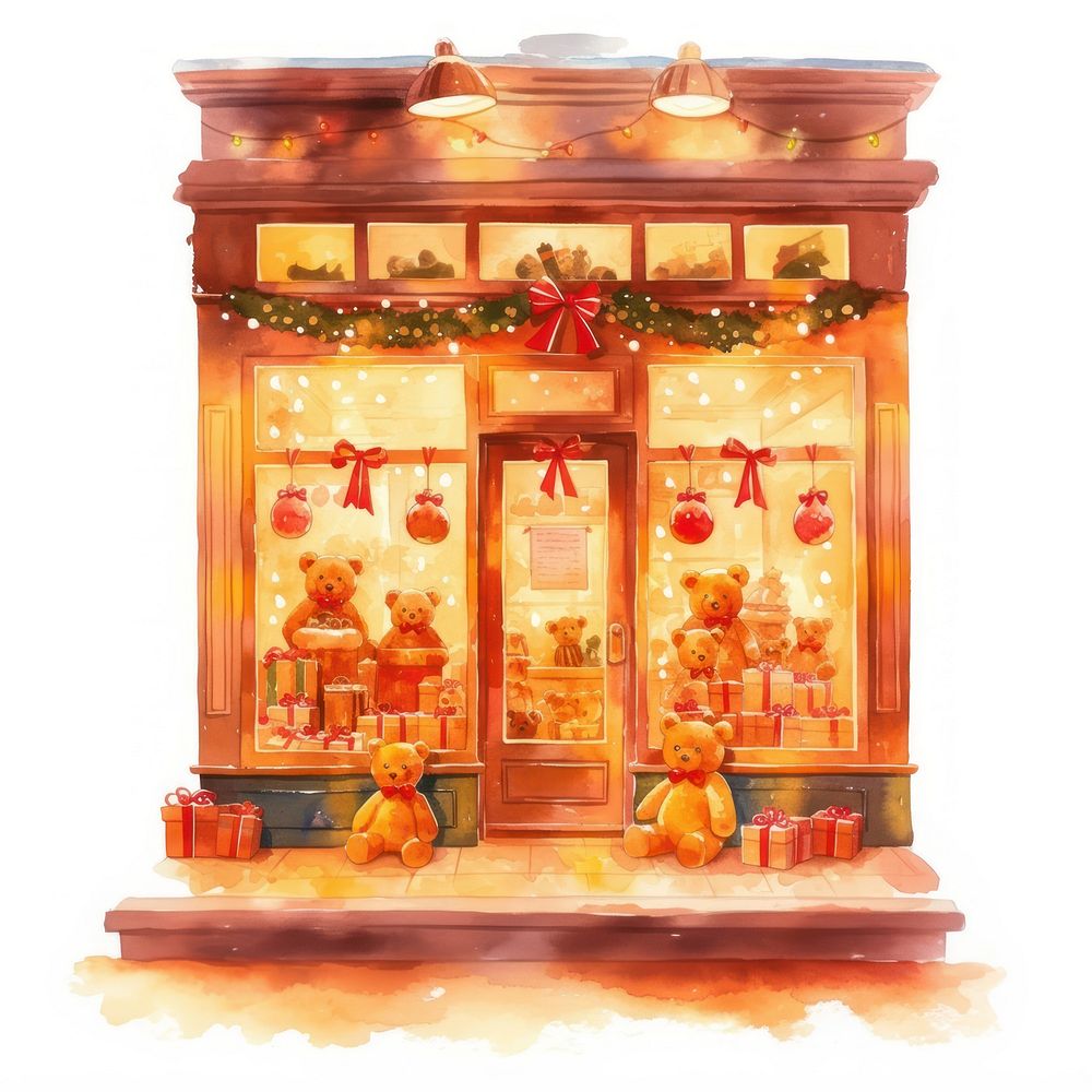 Christmas storefront decorations toys illustration | Free Photo ...
