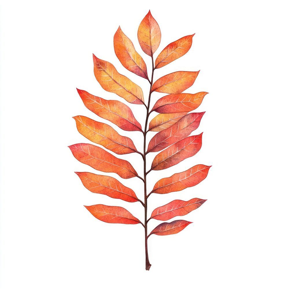 Sumac Leaf leaf illustration autumn. | Free Photo Illustration - rawpixel