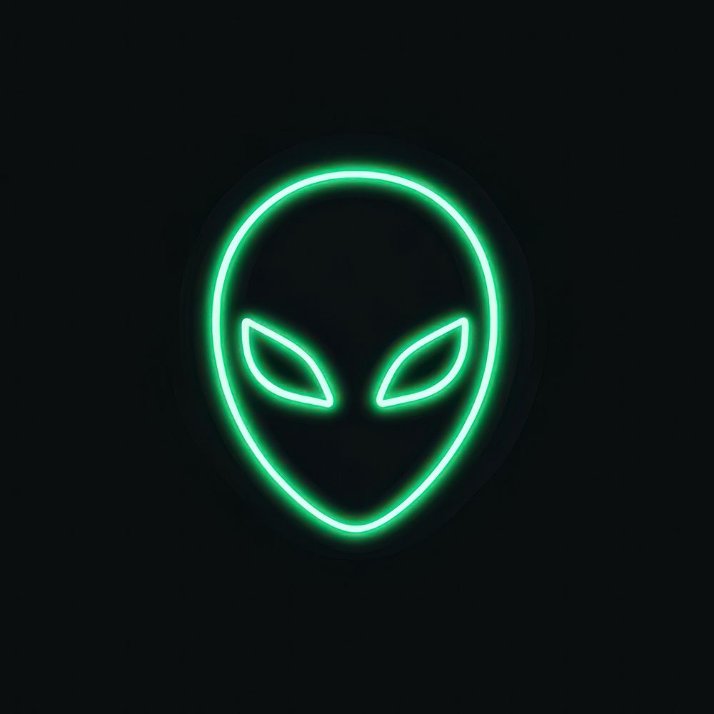 Green alien icon neon illustration | Free Photo Illustration - rawpixel