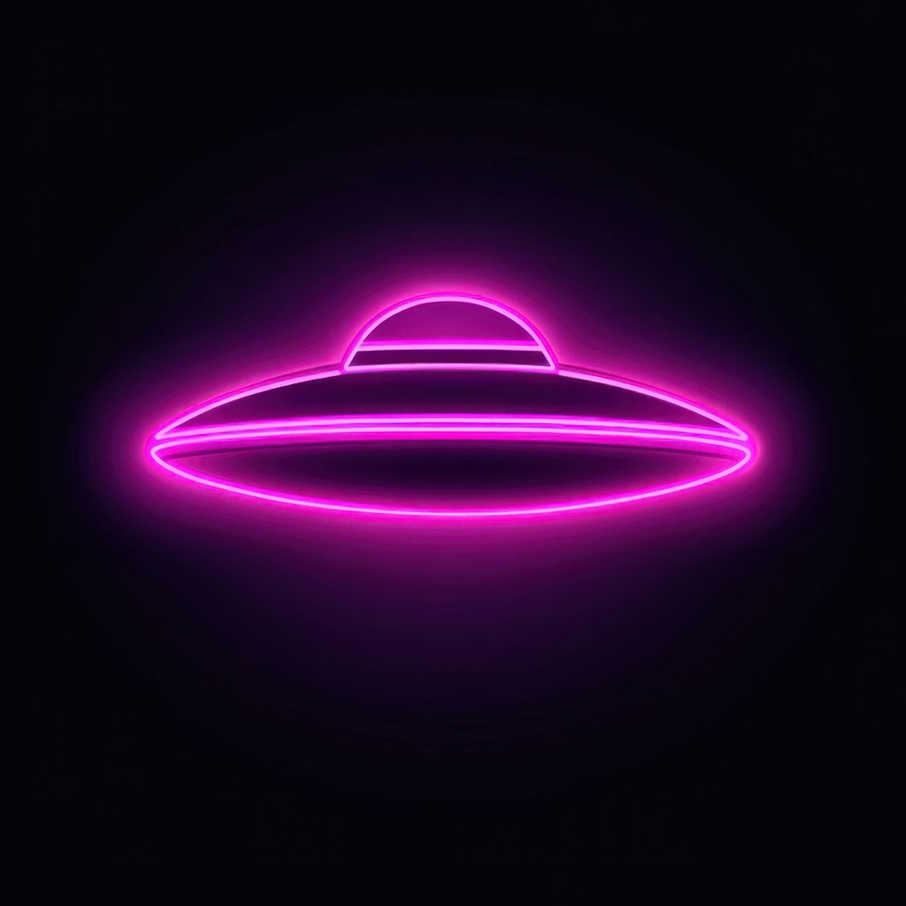 Purple ufo icon neon lights | Free Photo Illustration - rawpixel