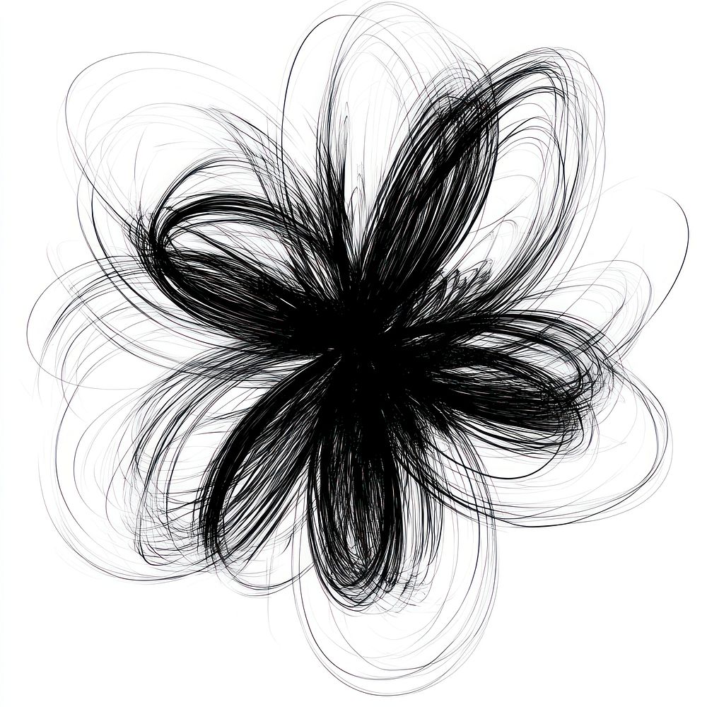 Flower scribble abstract black lines. | Free Photo Illustration - rawpixel