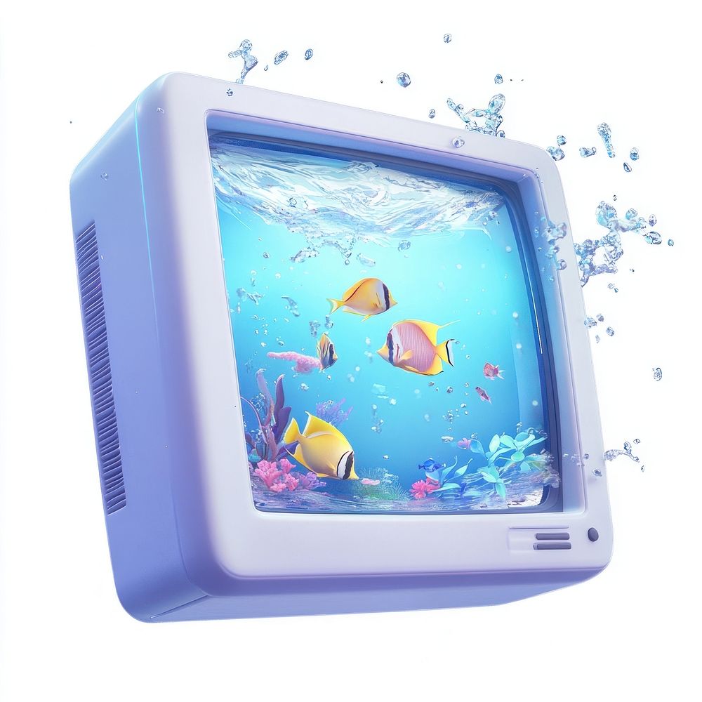 Silver retro CRT monitor fish | Free Photo Illustration - rawpixel