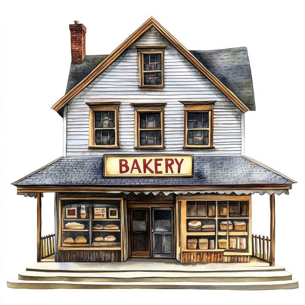 American town shop house architecture | Free Photo Illustration - rawpixel