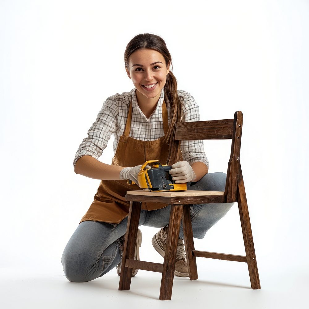 Women crouching chair furniture female. | Free Photo - rawpixel