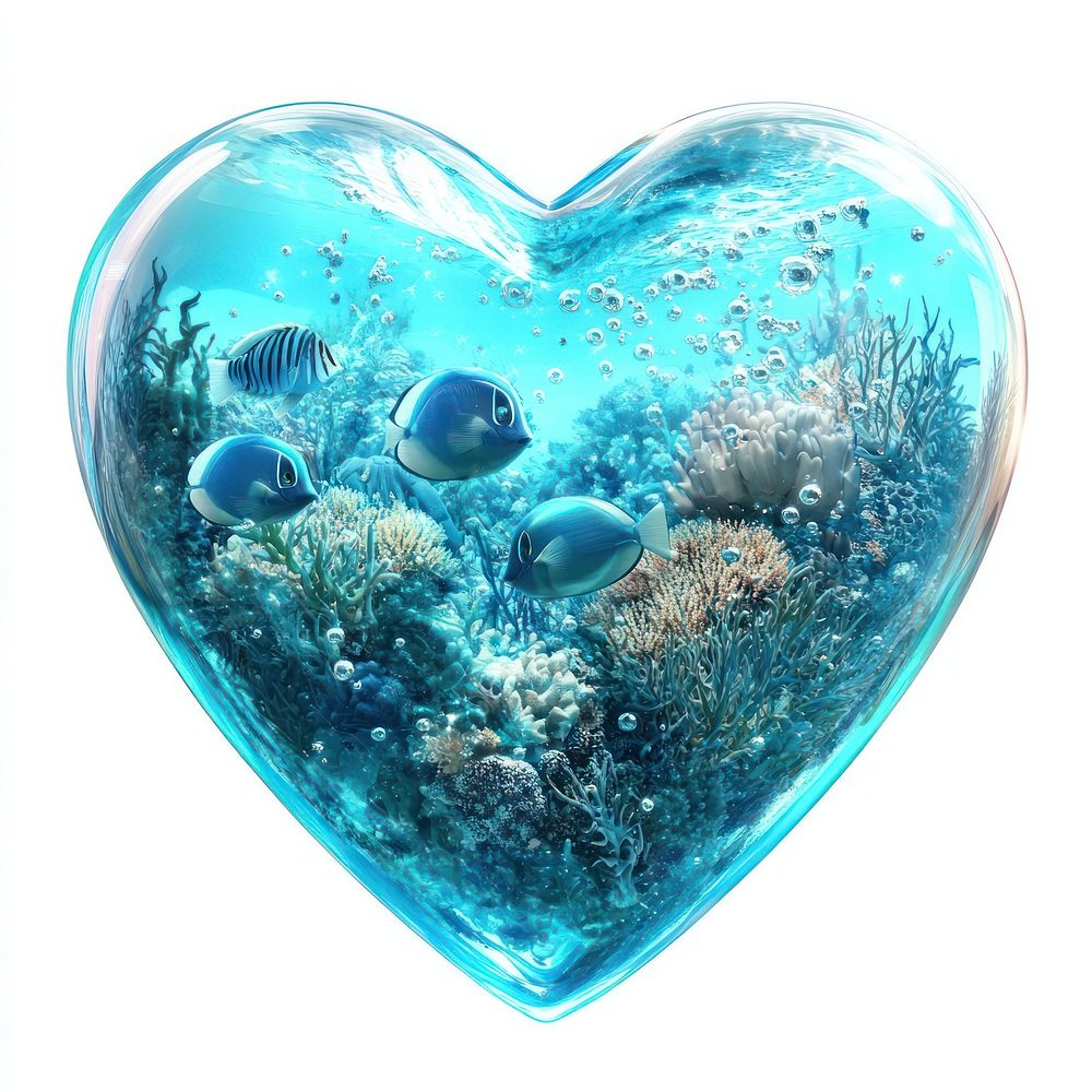 Heart shape icon fish tropical | Free Photo Illustration - rawpixel