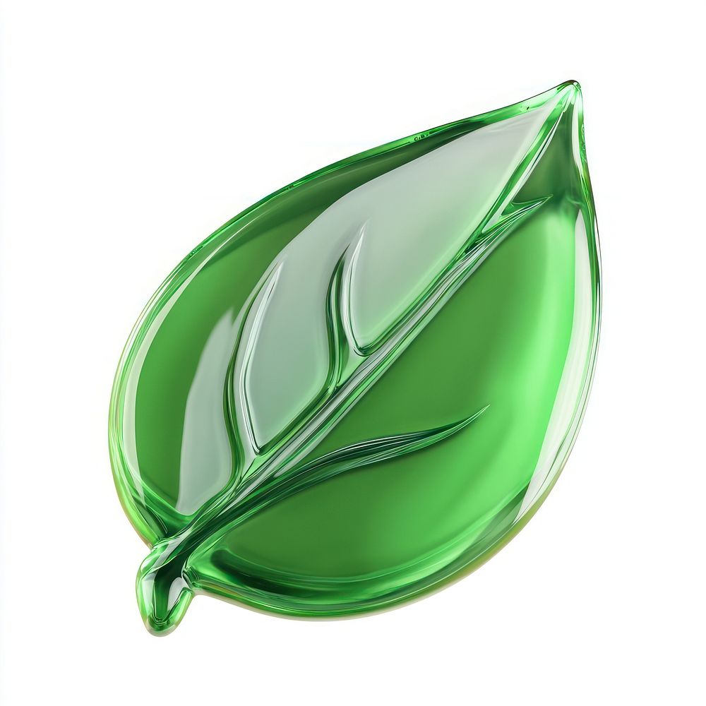 3D leaf icon green glass | Free Photo Illustration - rawpixel