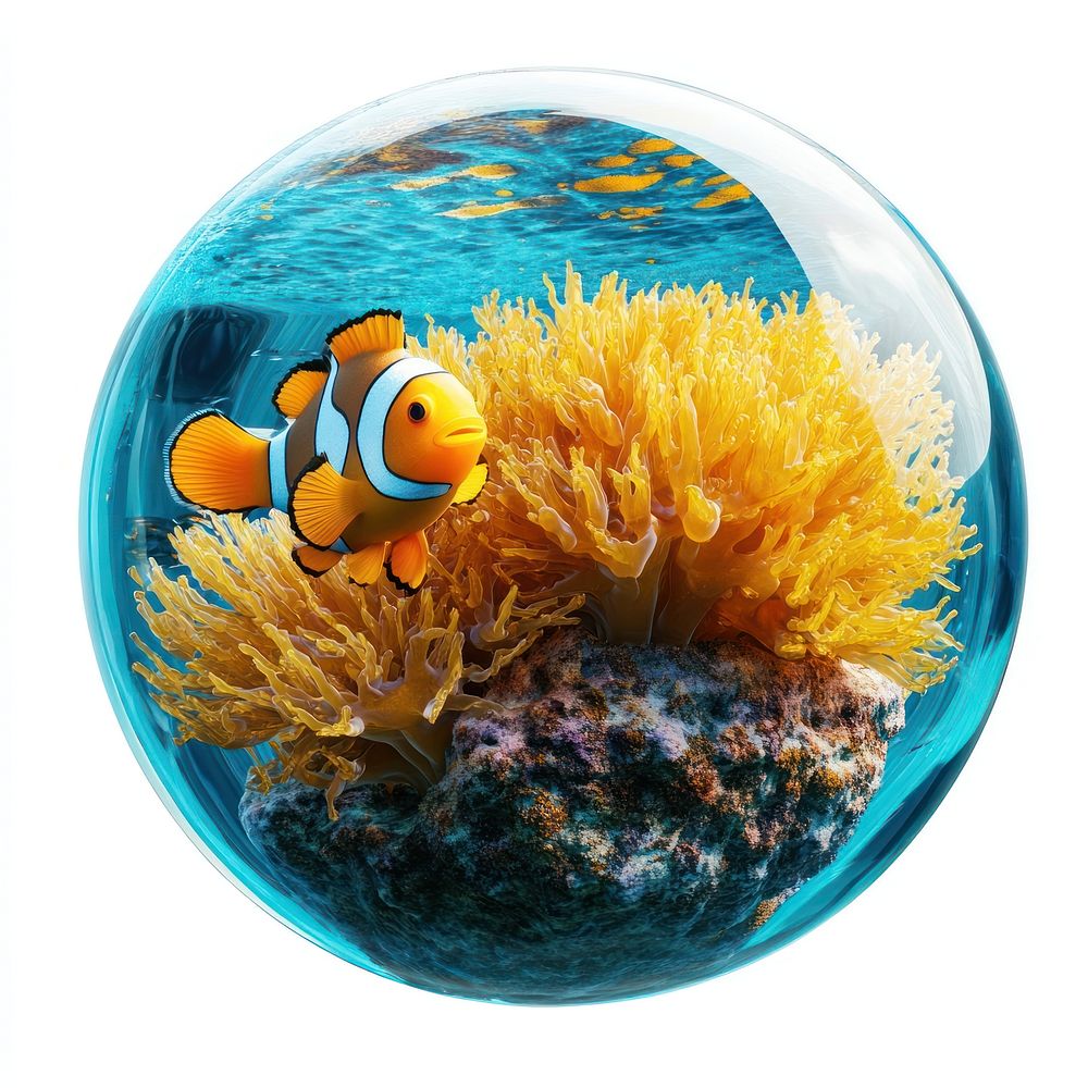 Clown fish sphere ocean coral | Free Photo Illustration - rawpixel