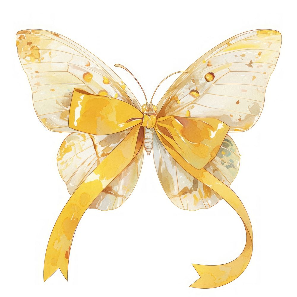 Yellow coquette flying butterfly illustration | Free Photo Illustration ...