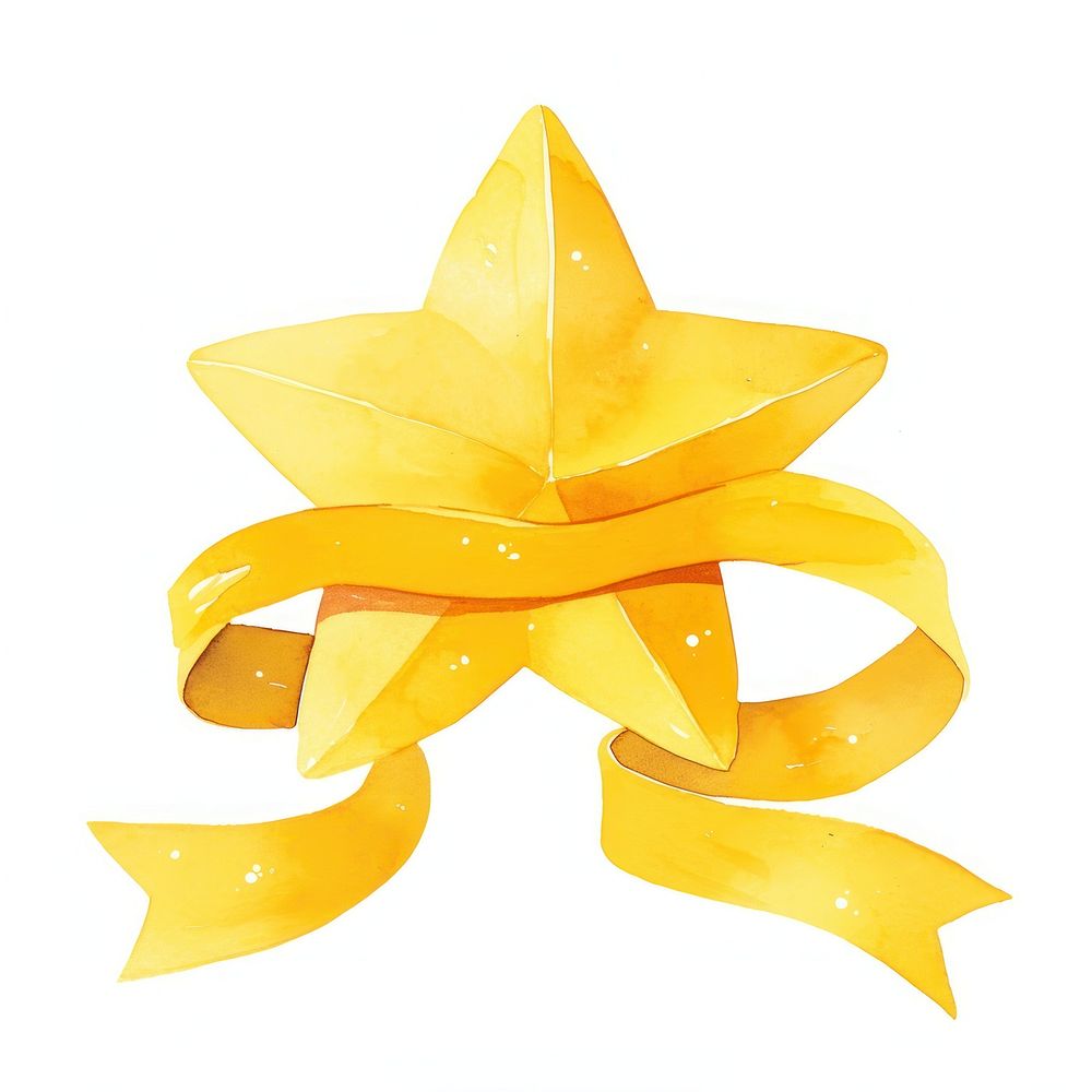 Yellow coquette star illustration watercolor | Free Photo Illustration ...