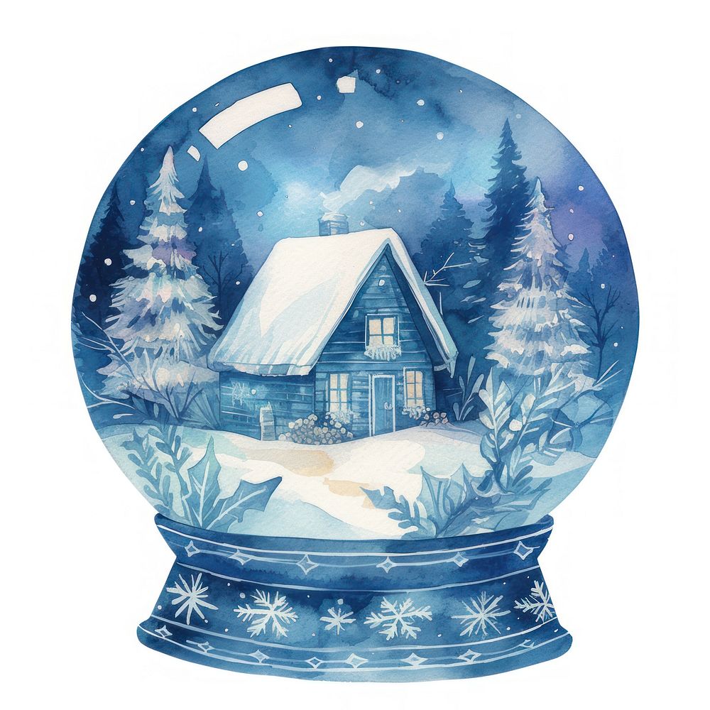 baby blue Snow globe Winter | Free Photo Illustration - rawpixel