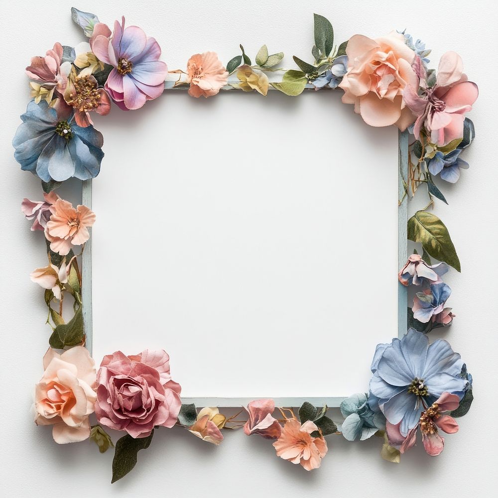Pastel color frame vintage flowers | Free Photo - rawpixel