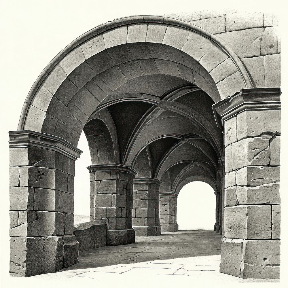 Romanesque arch arches architecture historic | Free Photo - rawpixel