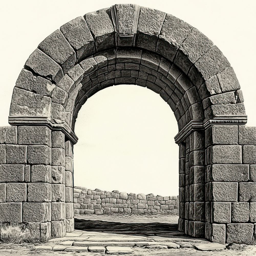 Romanesque arch architecture historic stone. | Free Photo - rawpixel