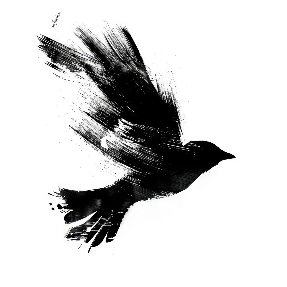 Bird flying shape silhouette blackbird | Free Photo Illustration - rawpixel