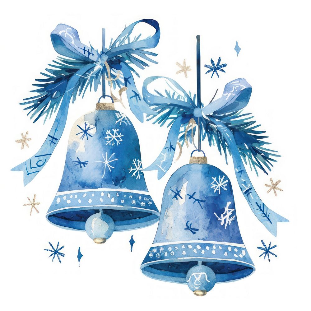 blue Christmas 2 Bells bells | Free Photo Illustration - rawpixel