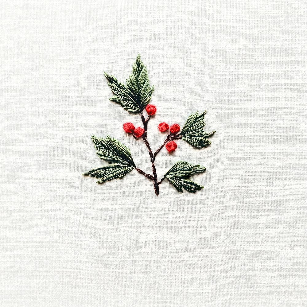 The holly embroidery craft decorative. | Free Photo - rawpixel