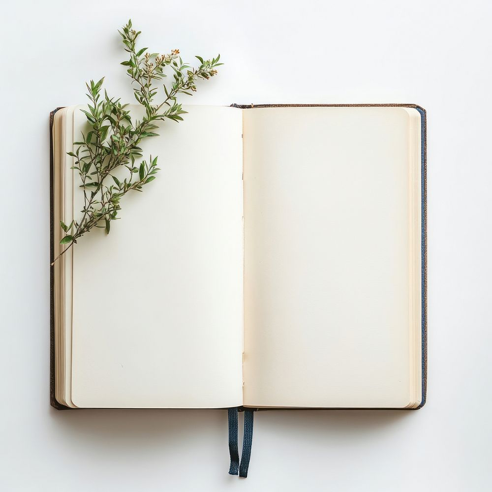 Blanked open notebook background plant | Free Photo - rawpixel