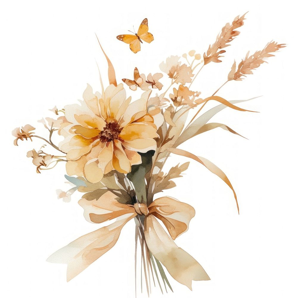 Brown coquette flowers art illustration | Free Photo Illustration ...