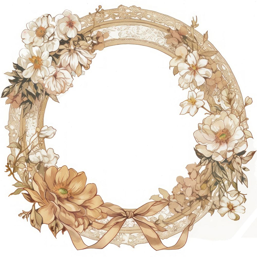 Coquette photo frame illustration wreath | Free Photo Illustration ...