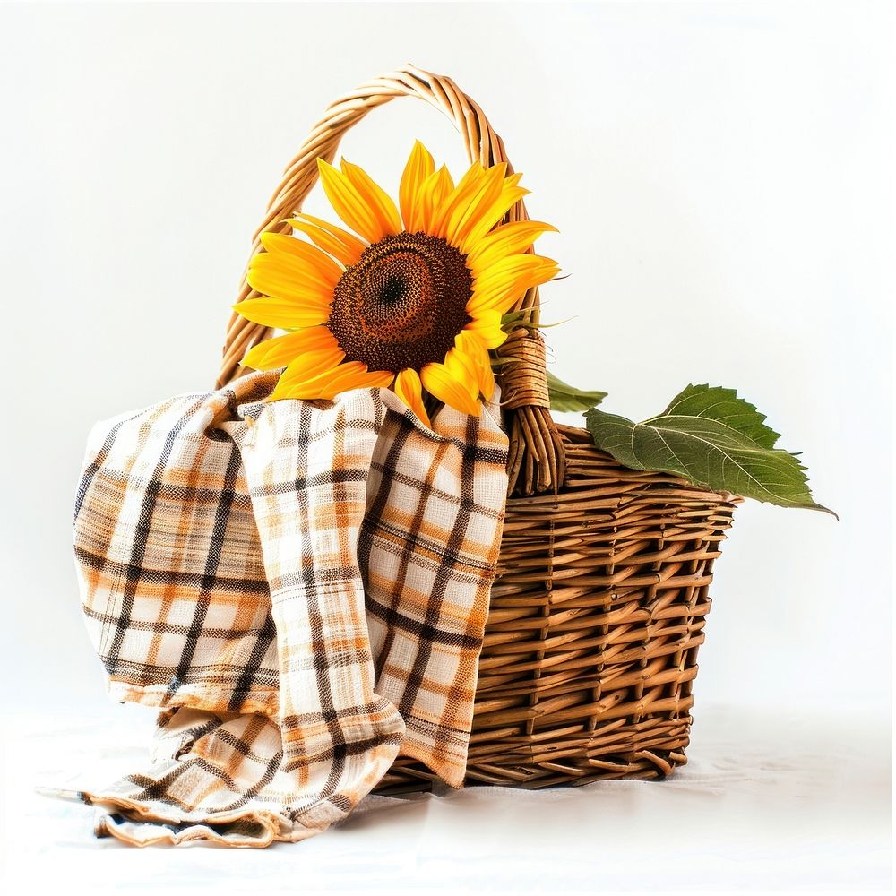 Cottagecore sunflower picnic basket arrangement | Free Photo - rawpixel