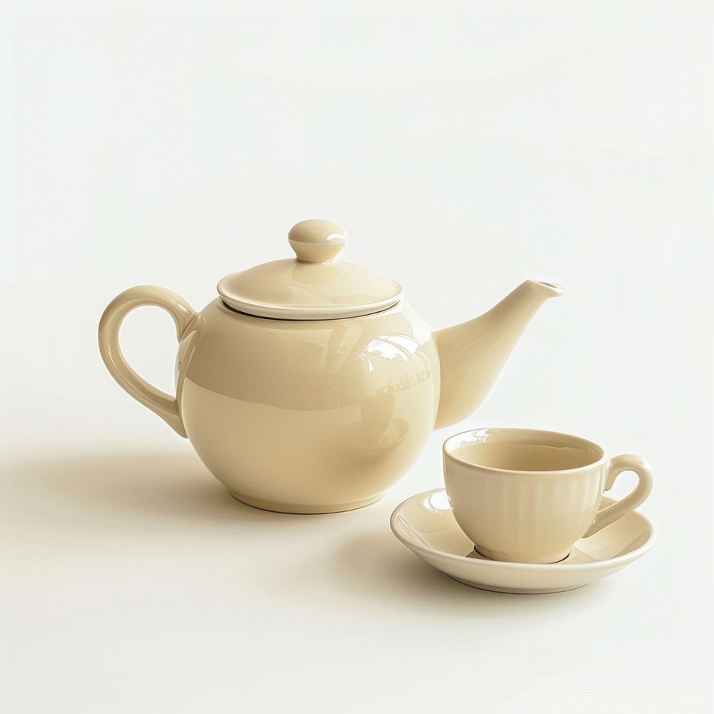 Cottagecore teapot and tea cup | Free Photo - rawpixel