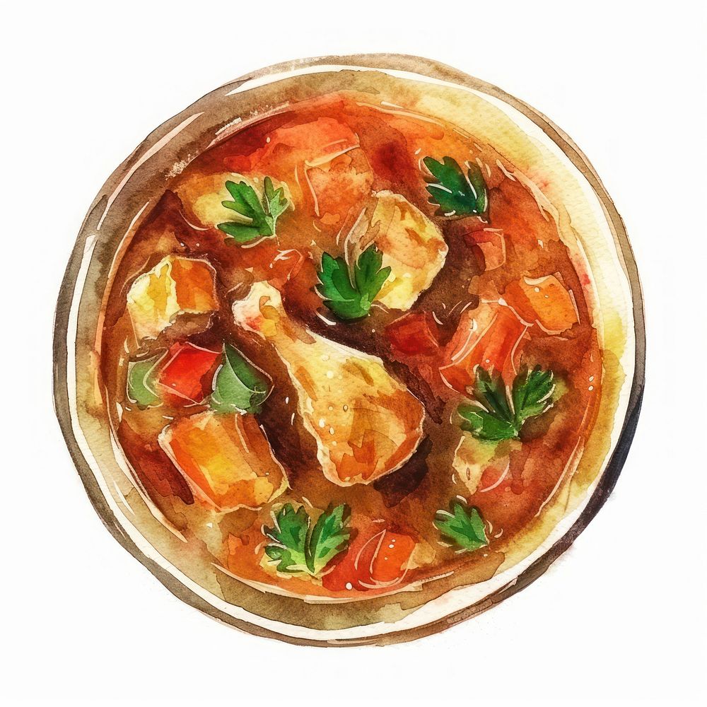 An isolated chicken stew food | Free Photo Illustration - rawpixel