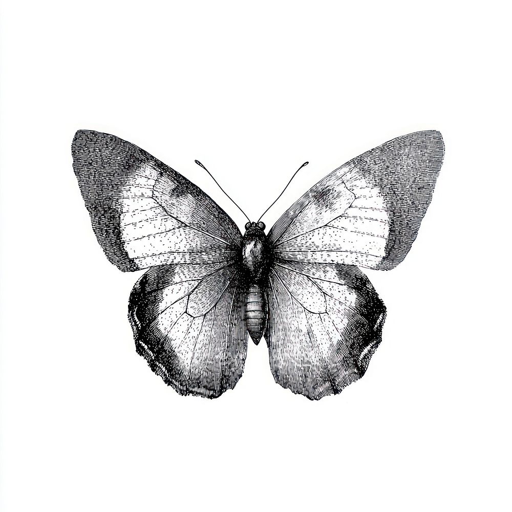 Butterfly retro photocopy stipple effect | Free Photo Illustration ...
