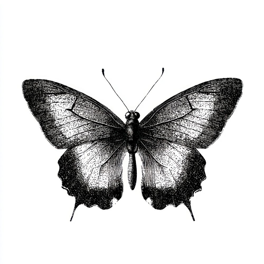 Butterfly retro photocopy stipple effect | Free Photo Illustration ...