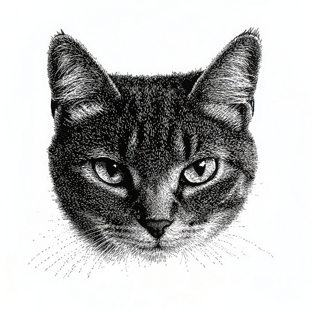 Cat retro photocopy stipple effect | Free Photo Illustration - rawpixel