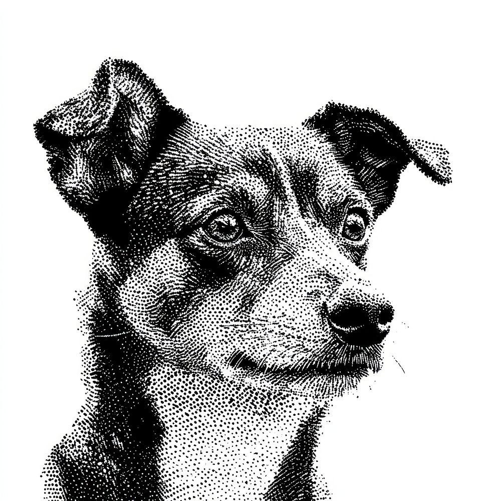 Dog retro photocopy stipple effect | Free Photo Illustration - rawpixel