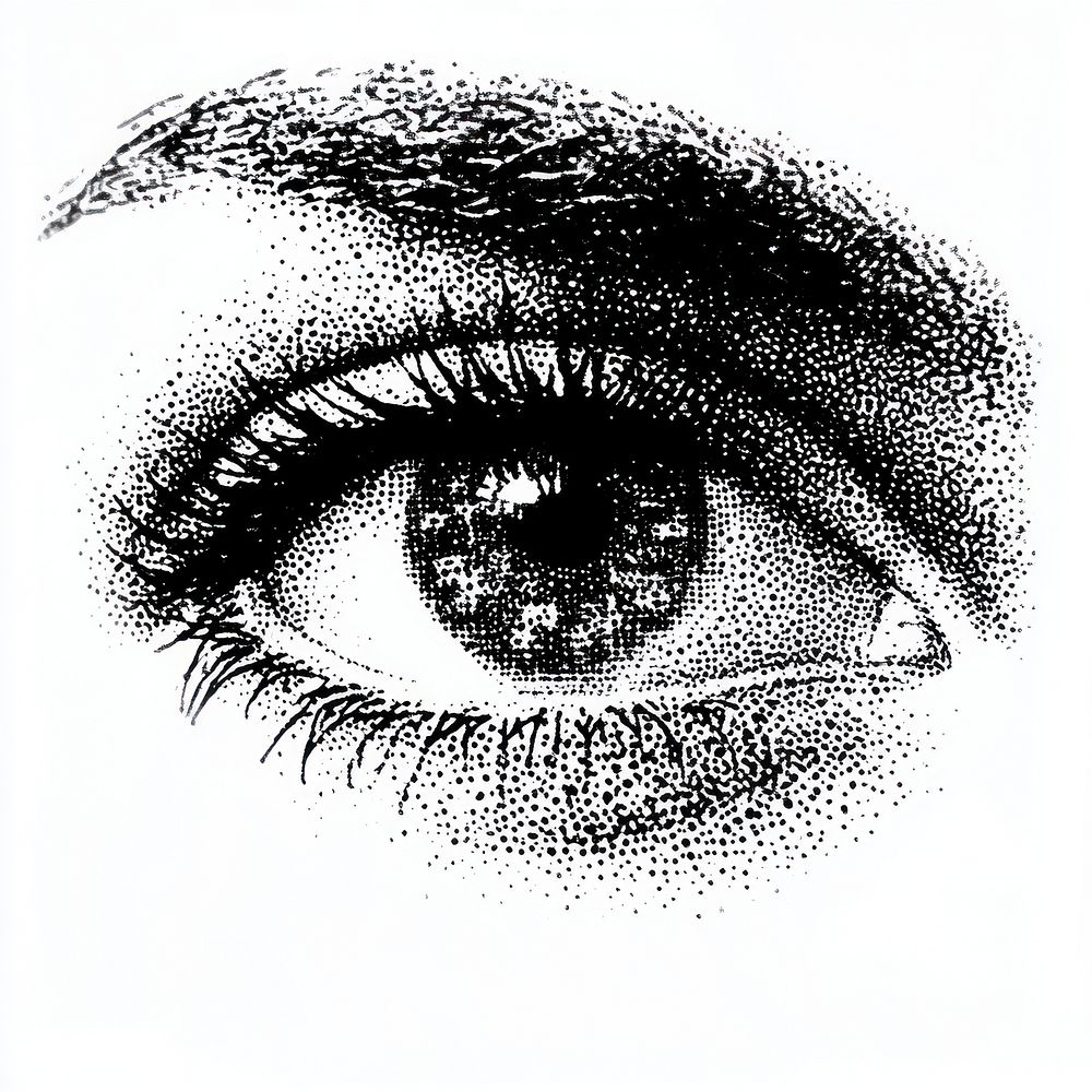 Eye retro photocopy stipple effect | Free Photo Illustration - rawpixel