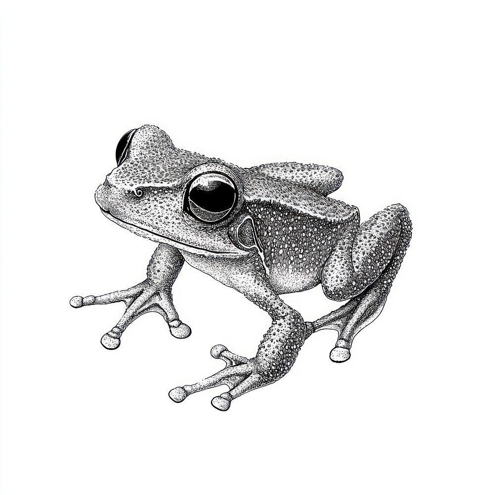Frog retro photocopy stipple effect | Free Photo Illustration - rawpixel