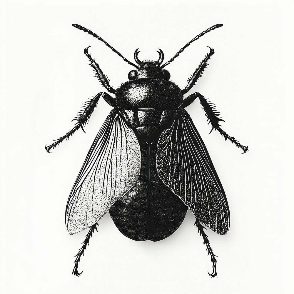 Insect retro photocopy stipple effect | Free Photo Illustration - rawpixel
