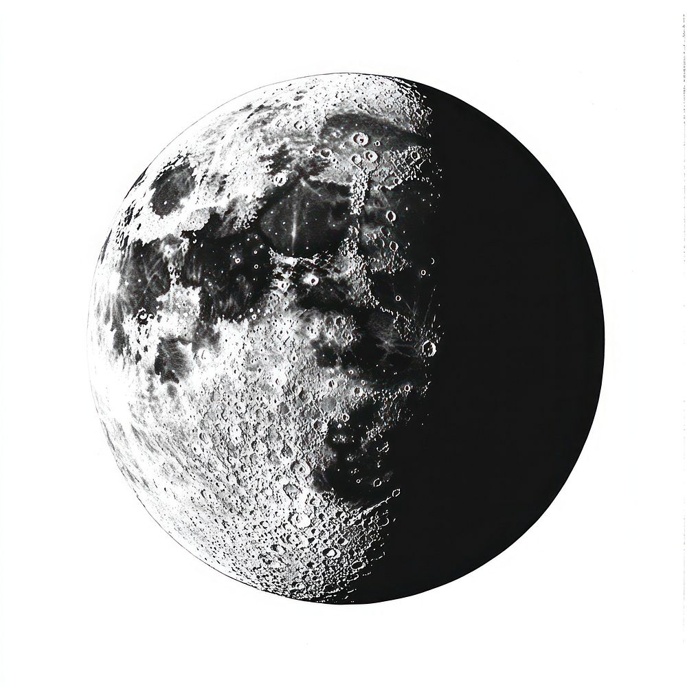 Moon retro photocopy stipple effect | Free Photo Illustration - rawpixel