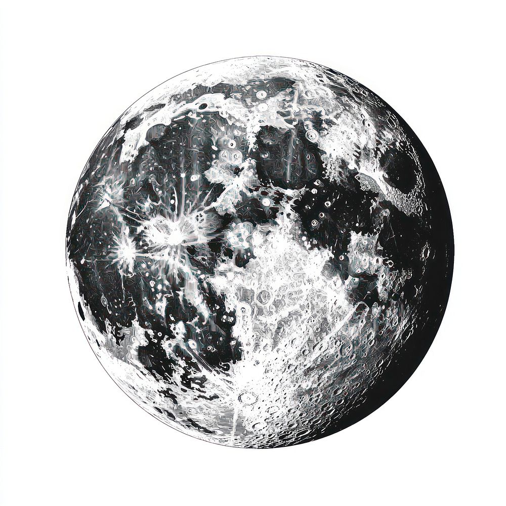 Moon retro photocopy stipple effect | Free Photo Illustration - rawpixel