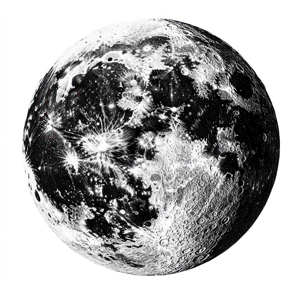 Moon retro photocopy stipple effect | Free Photo Illustration - rawpixel