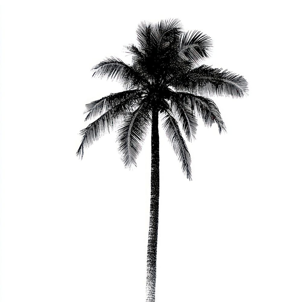 Palm tree retro photocopy stipple | Free Photo Illustration - rawpixel