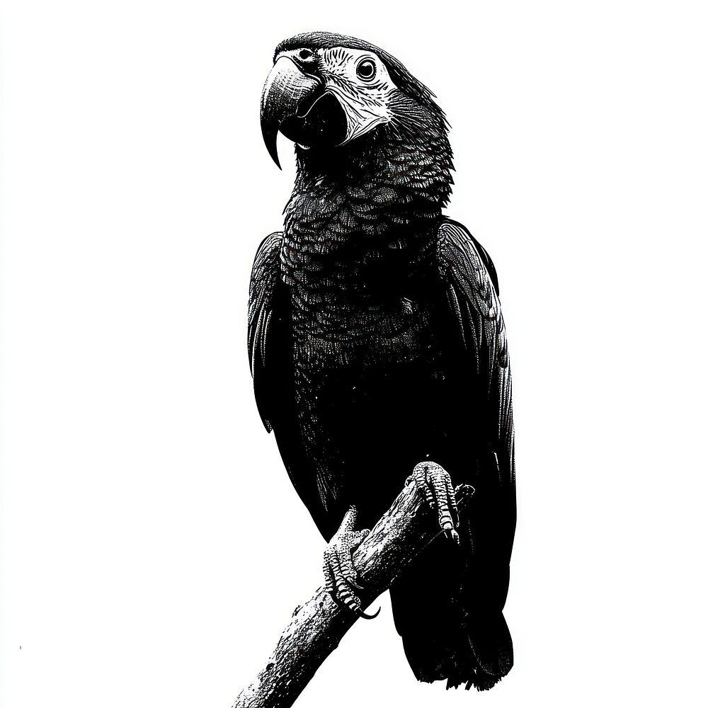 Parrot retro photocopy stipple effect | Free Photo Illustration - rawpixel