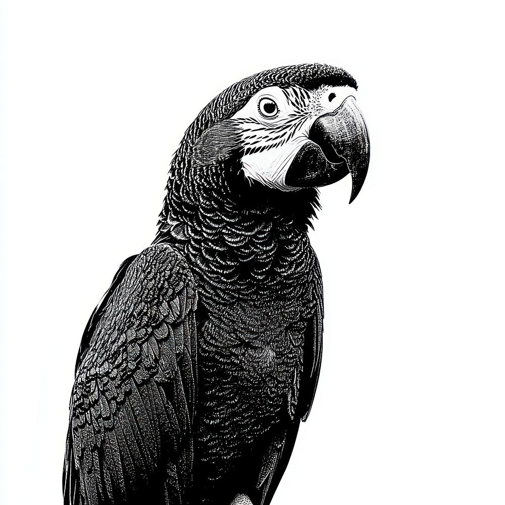 Parrot retro photocopy stipple effect | Free Photo Illustration - rawpixel
