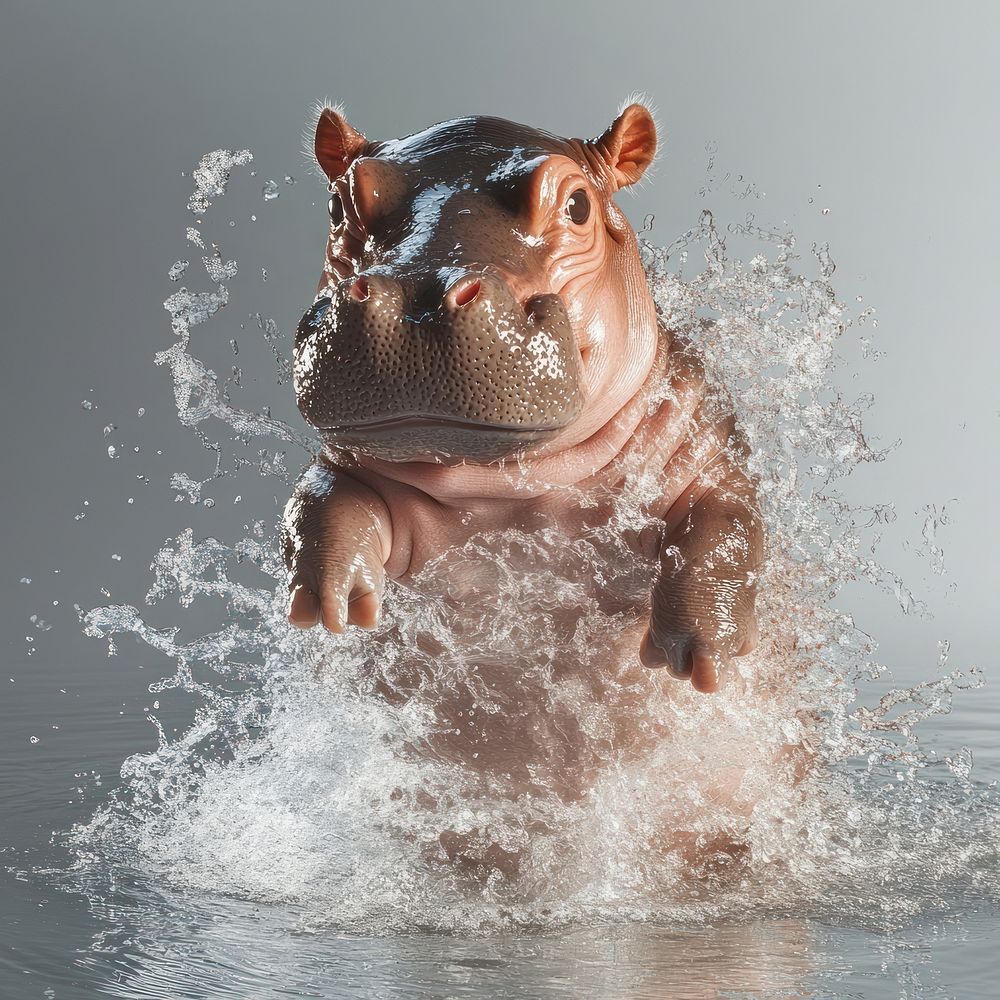 Pygmy hippo photography wildlife animal. | Free Photo - rawpixel