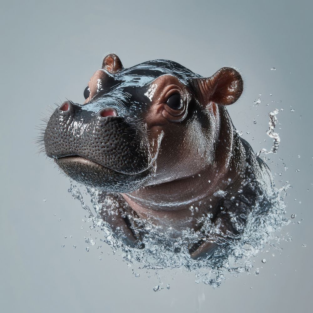 Pygmy hippo photography wildlife animal. | Free Photo - rawpixel