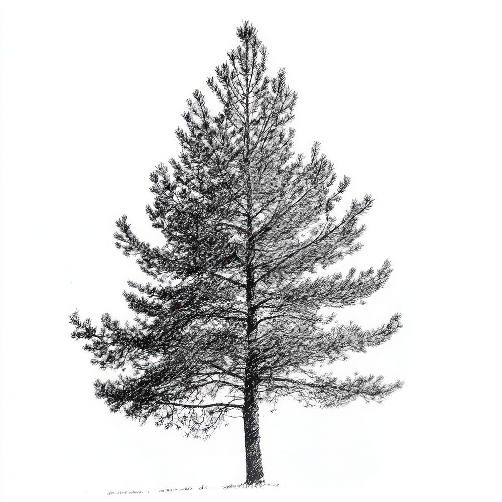 Pine tree retro photocopy stipple | Free Photo Illustration - rawpixel