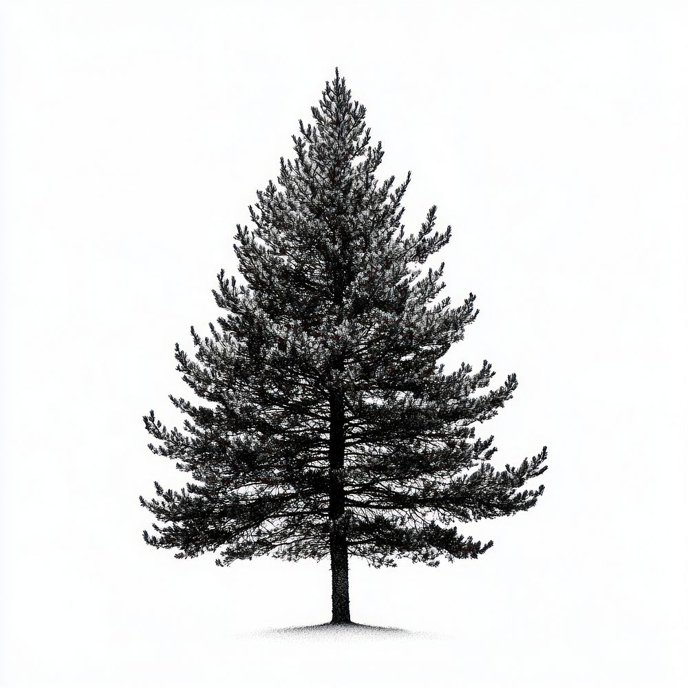 Pine tree retro photocopy stipple | Free Photo Illustration - rawpixel