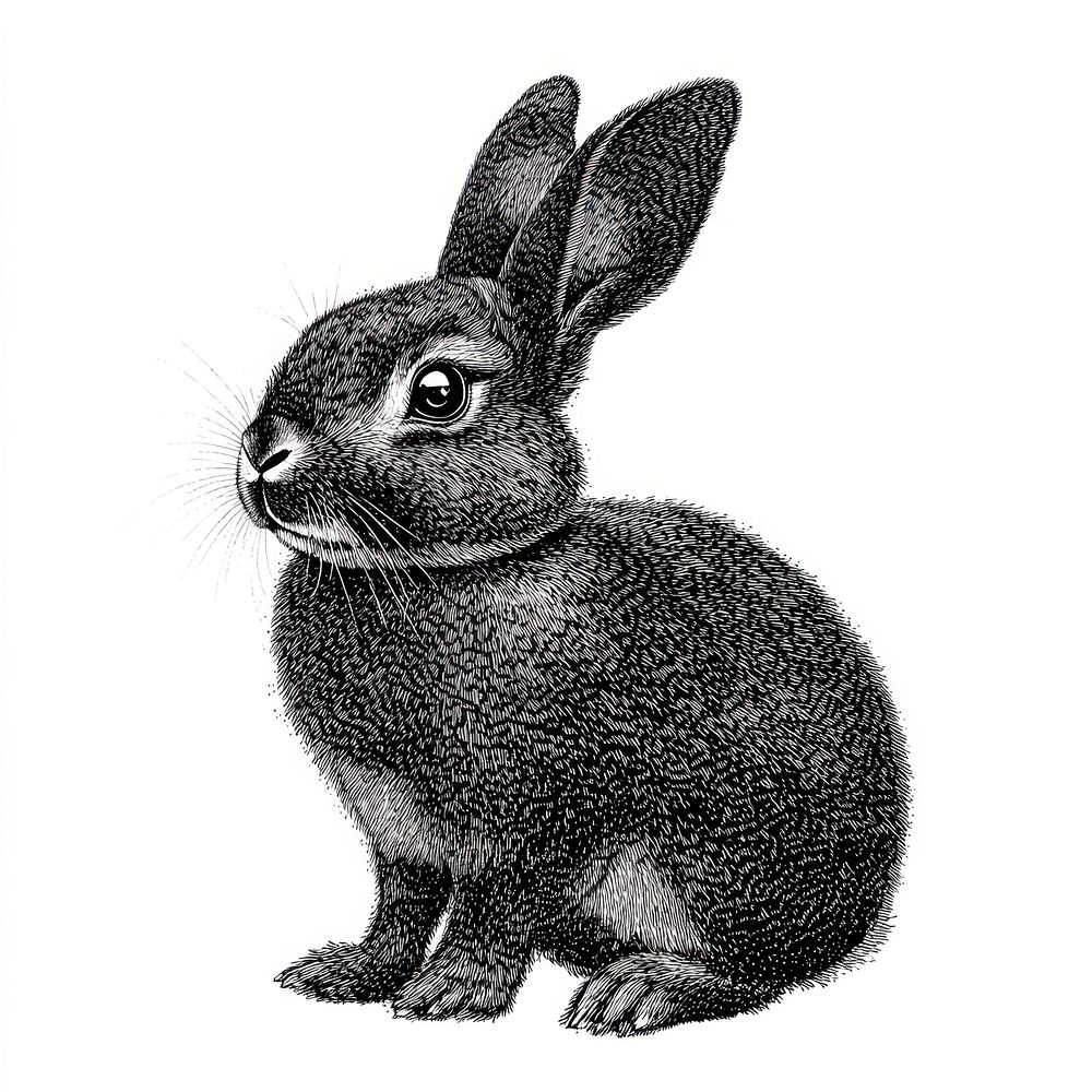 Rabbit retro photocopy stipple effect | Free Photo Illustration - rawpixel